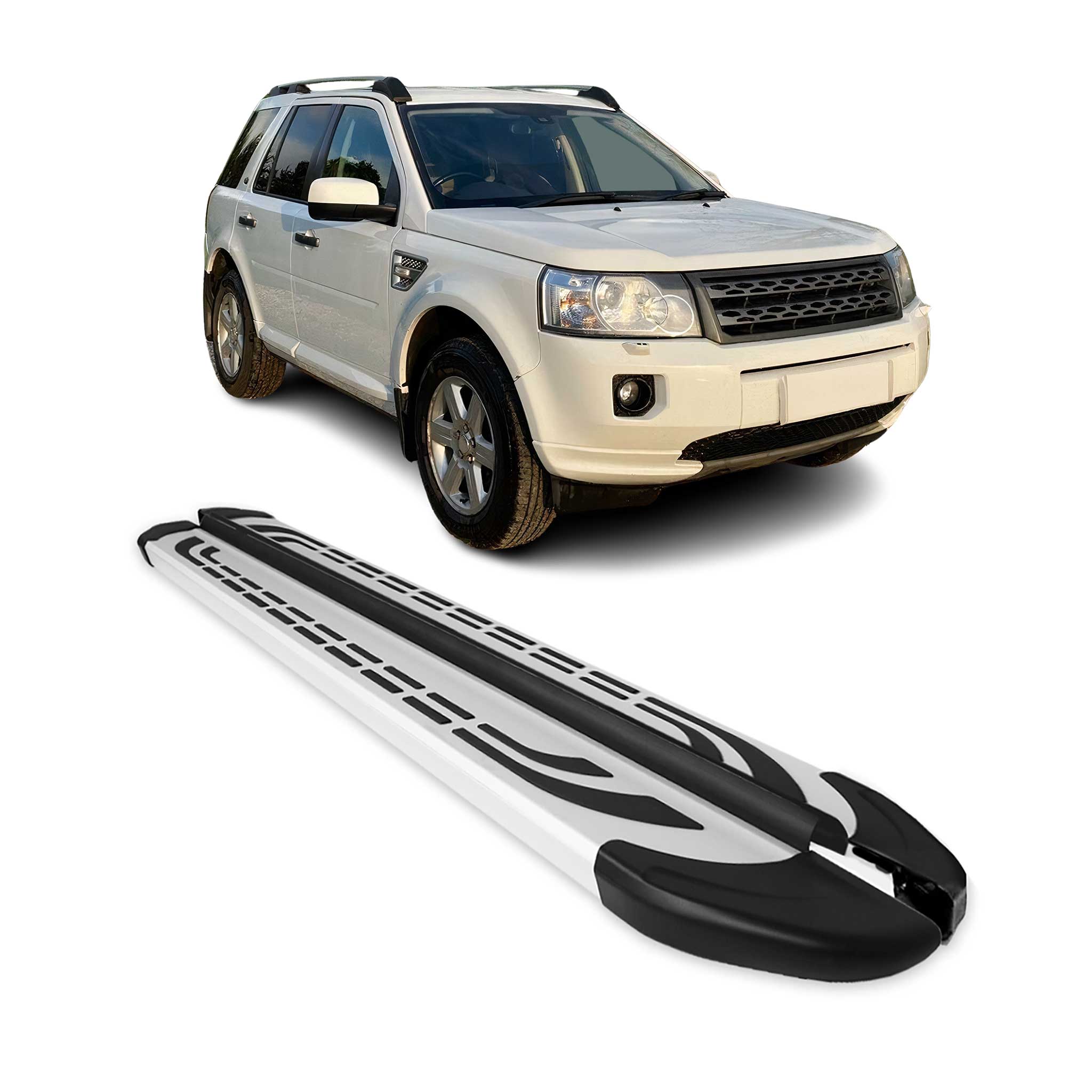 2008-2015 Land Rover LR2 Running Boards Side Steps Silver – OMAC USA