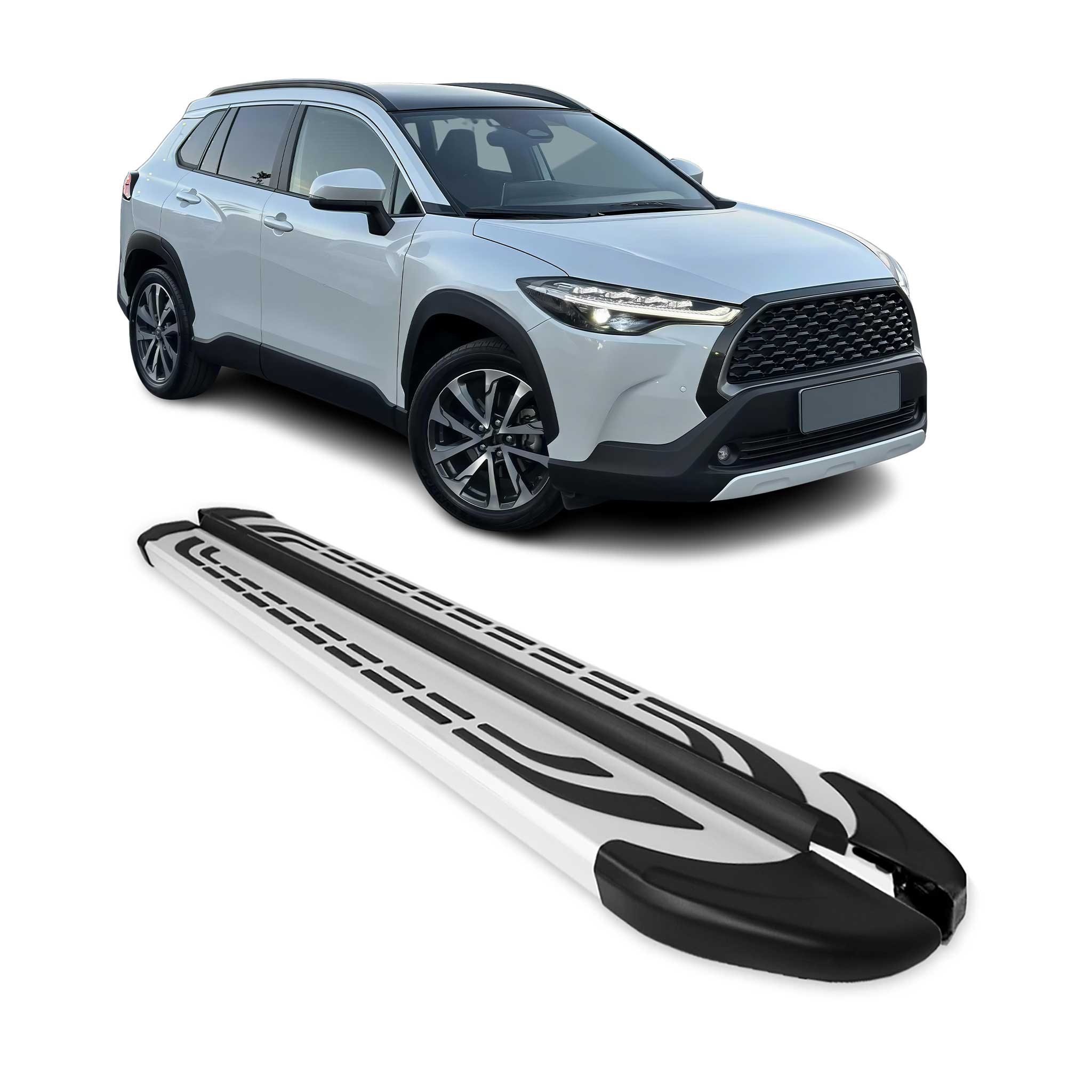 2022-2026 Toyota Corolla Cross Running Boards Side Steps Silver – OMAC USA