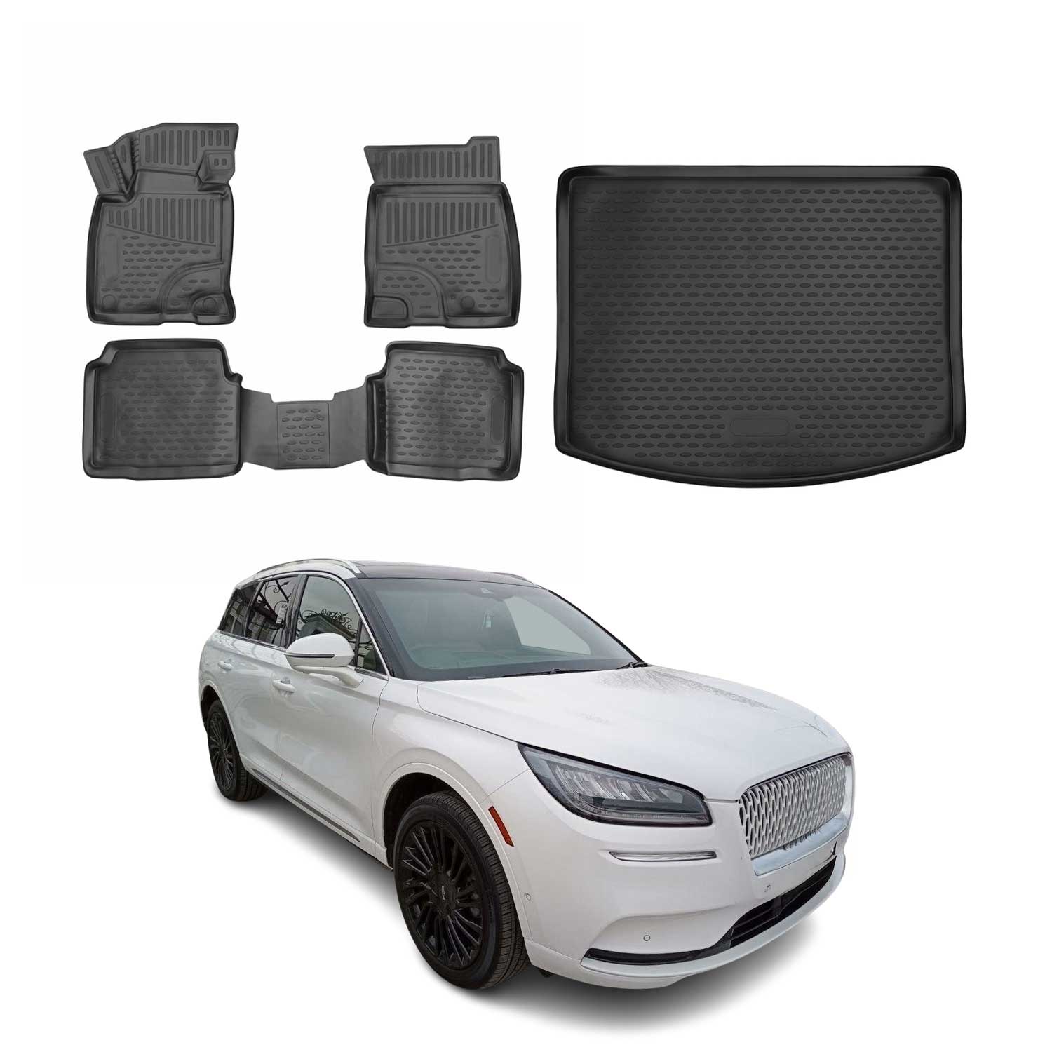 2020-2026 Lincoln Corsair Floor Mats & Cargo Liner Full Set Black ...