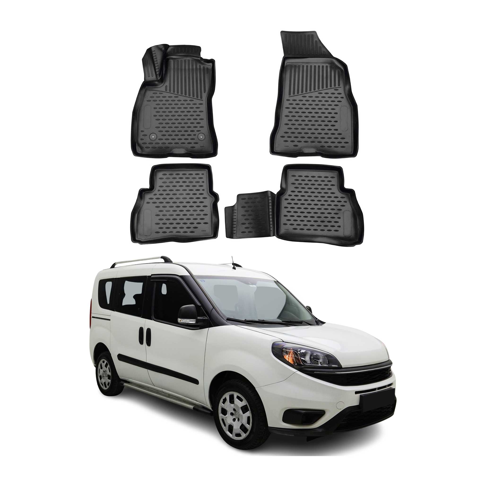 2015-2022 RAM ProMaster City Floor Mats Liners Full Set All Weather Bl ...