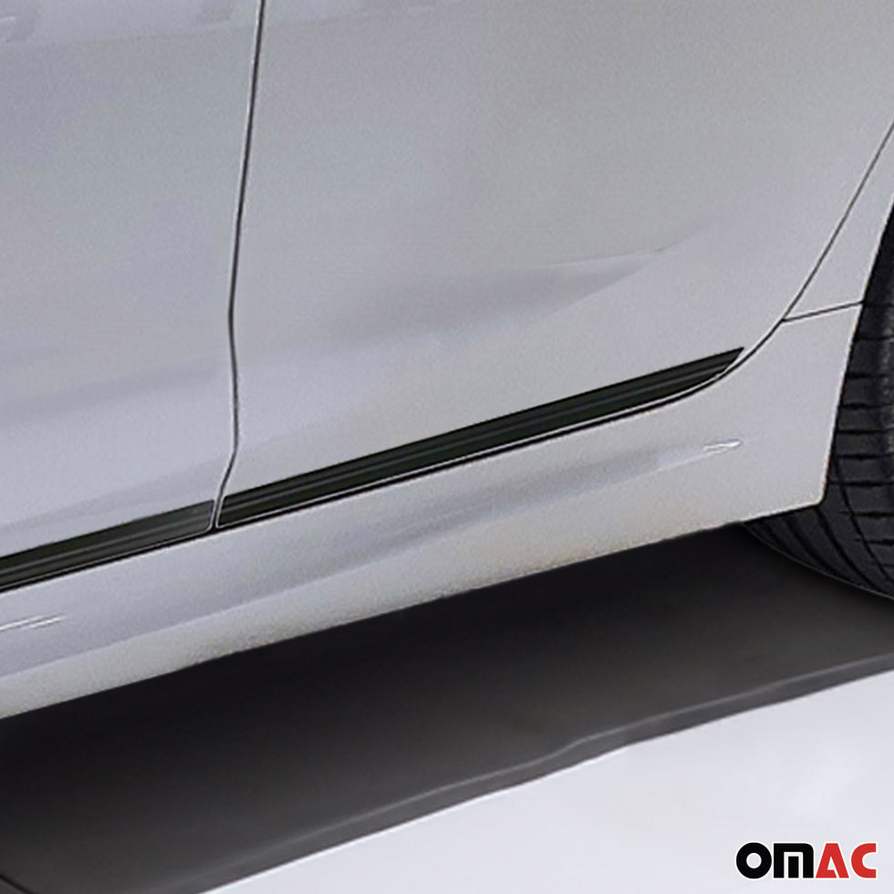 Car Side Door Streamer Guard Trim Black Aluminum Accessories 4 Pcs ...
