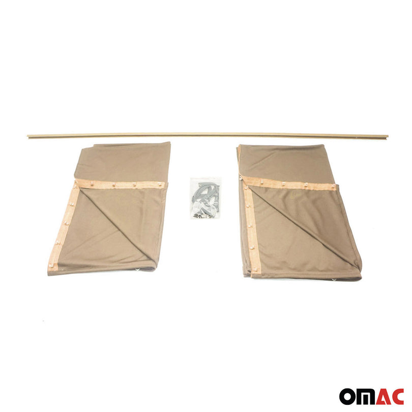 Mercedes Sprinter Cabin Divider Curtains Privacy Curtains Beige 2 Curt ...