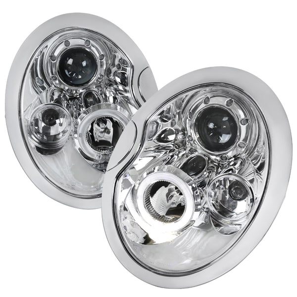 2002-2008 Mini Cooper R50 R53 R52 Single Halo Projector Headlights Chr ...