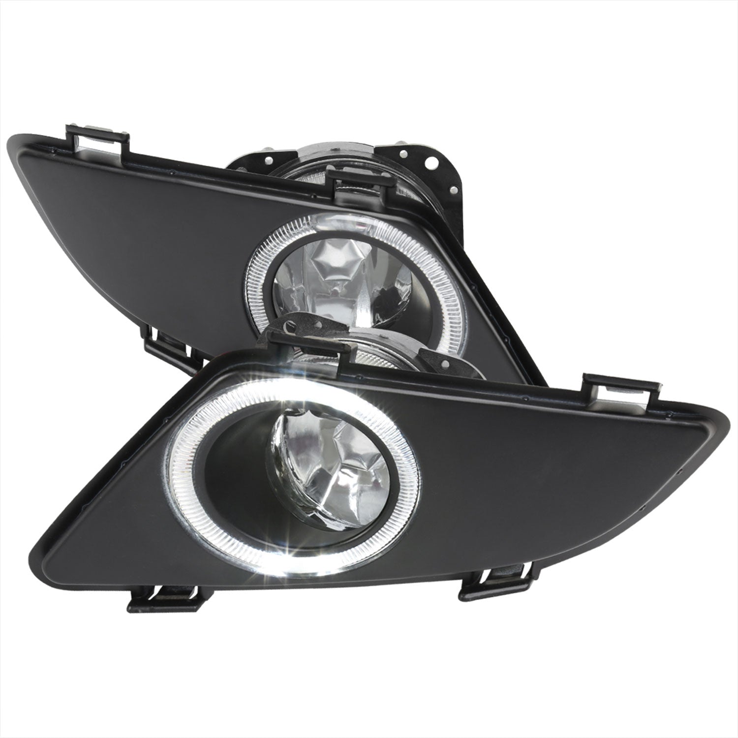 2003-2005 Mazda 6 Sedan H3 Halo Ring Fog Lights Kit Chrome/Clear Lens ...