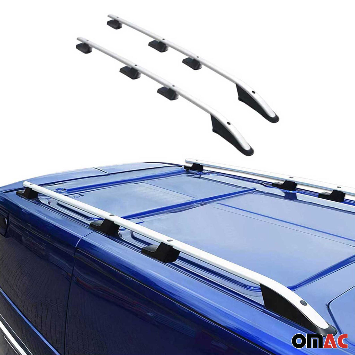 2015-2026 Ford Transit L2 MWB Roof Rack Rails Side Rails Silver – OMAC USA