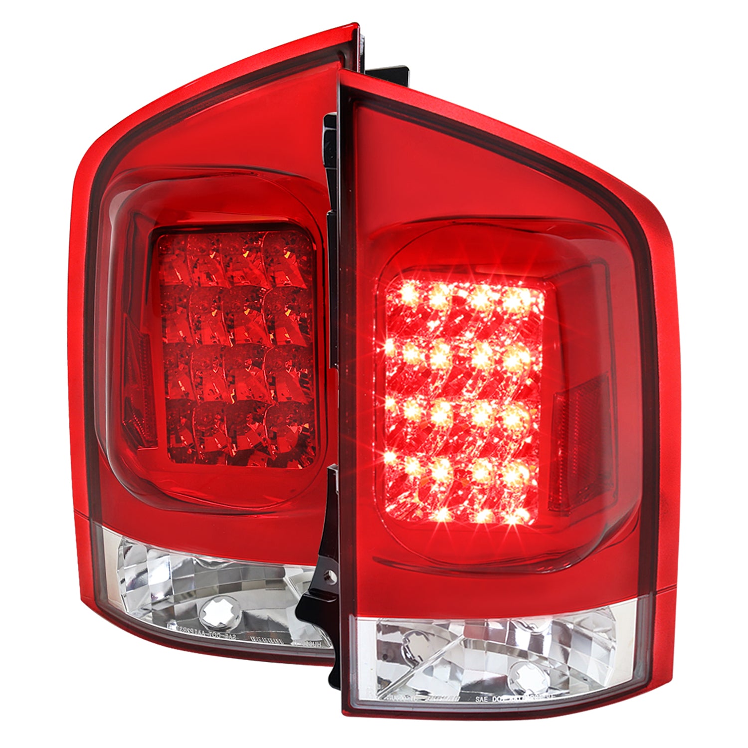 2005-2015 Nissan Armada LED Tail Lights Chrome Housing/Red Clear Lens ...
