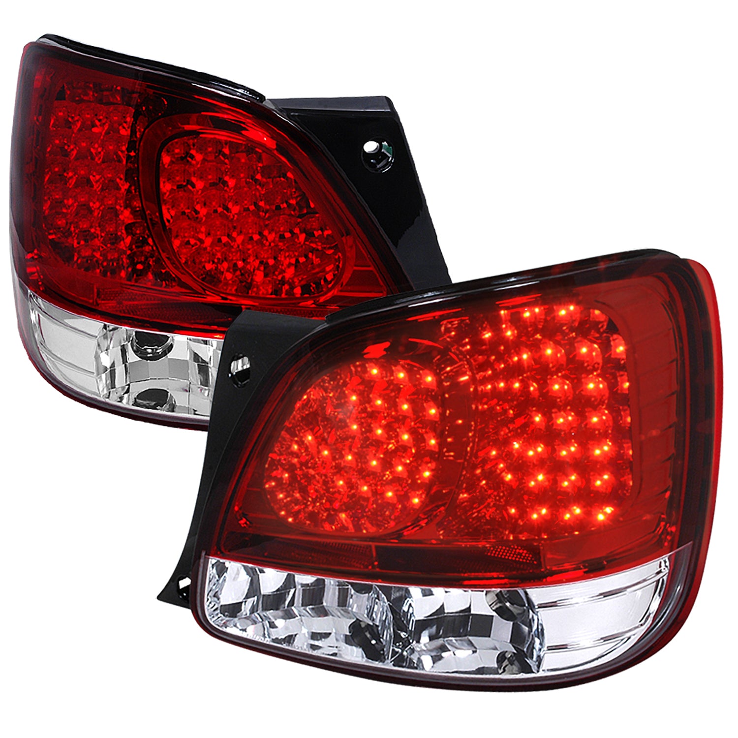 1998-2005 Lexus GS300/GS400/GS430 LED Tail Lights Chrome/Red Clear Len ...