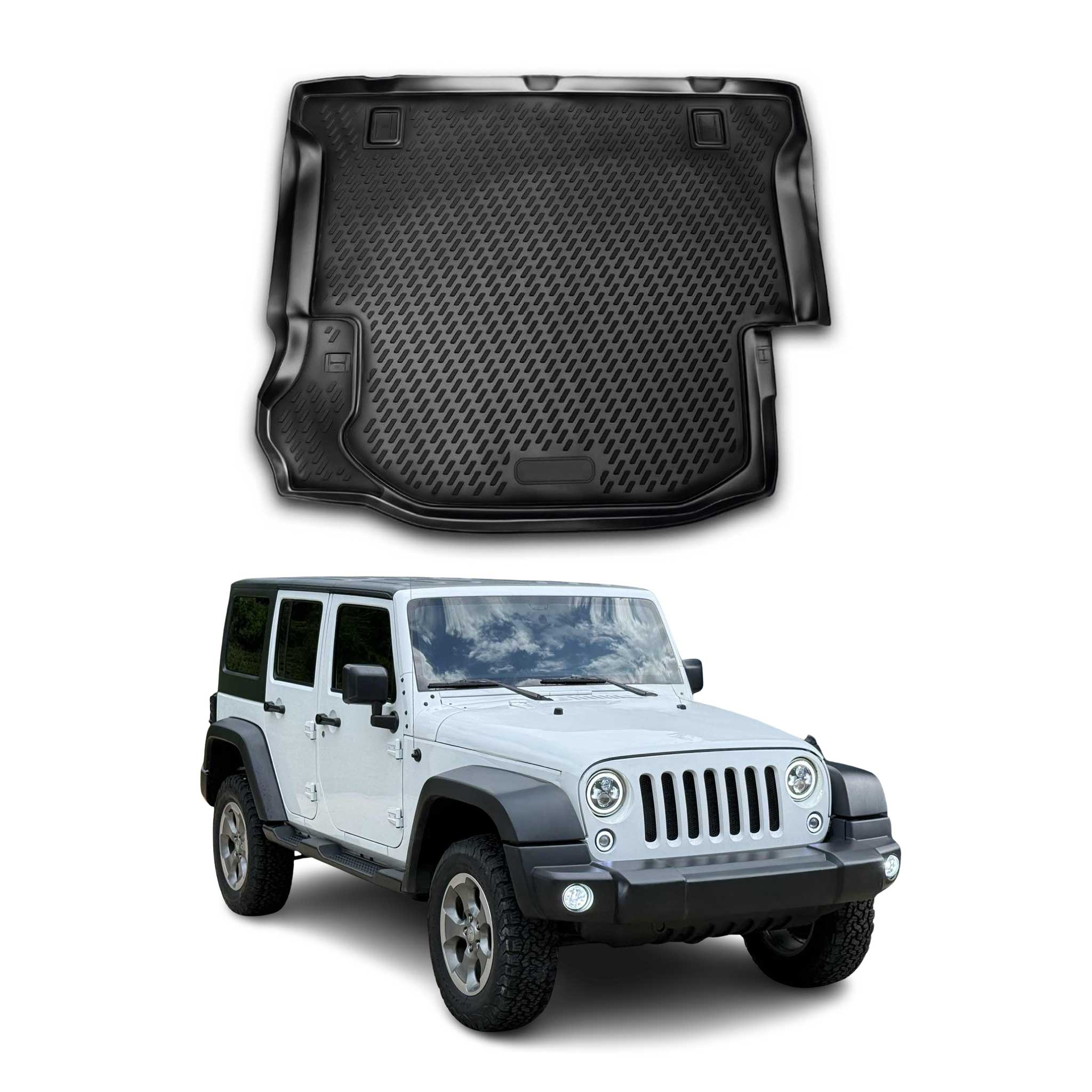 2007-2018 Jeep Wrangler Cargo Liner Trunk Mat All Weather 4 Door Black ...