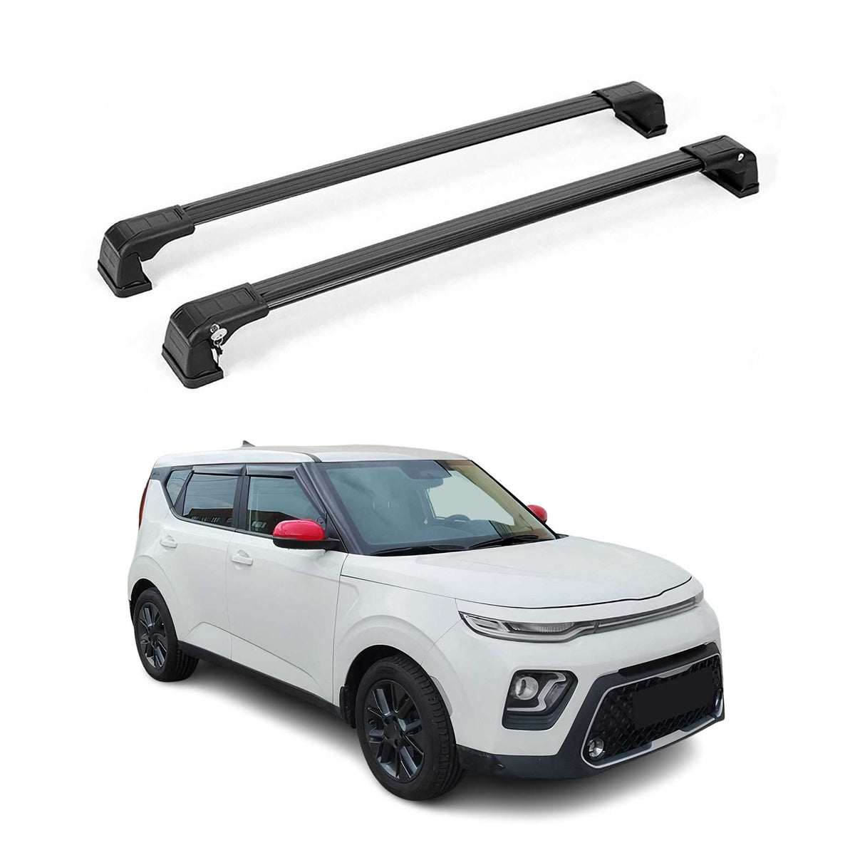 Kia Soul Bike Rack Black Roof Rack Cross Bars For 2020-2025 Kia Soul ...