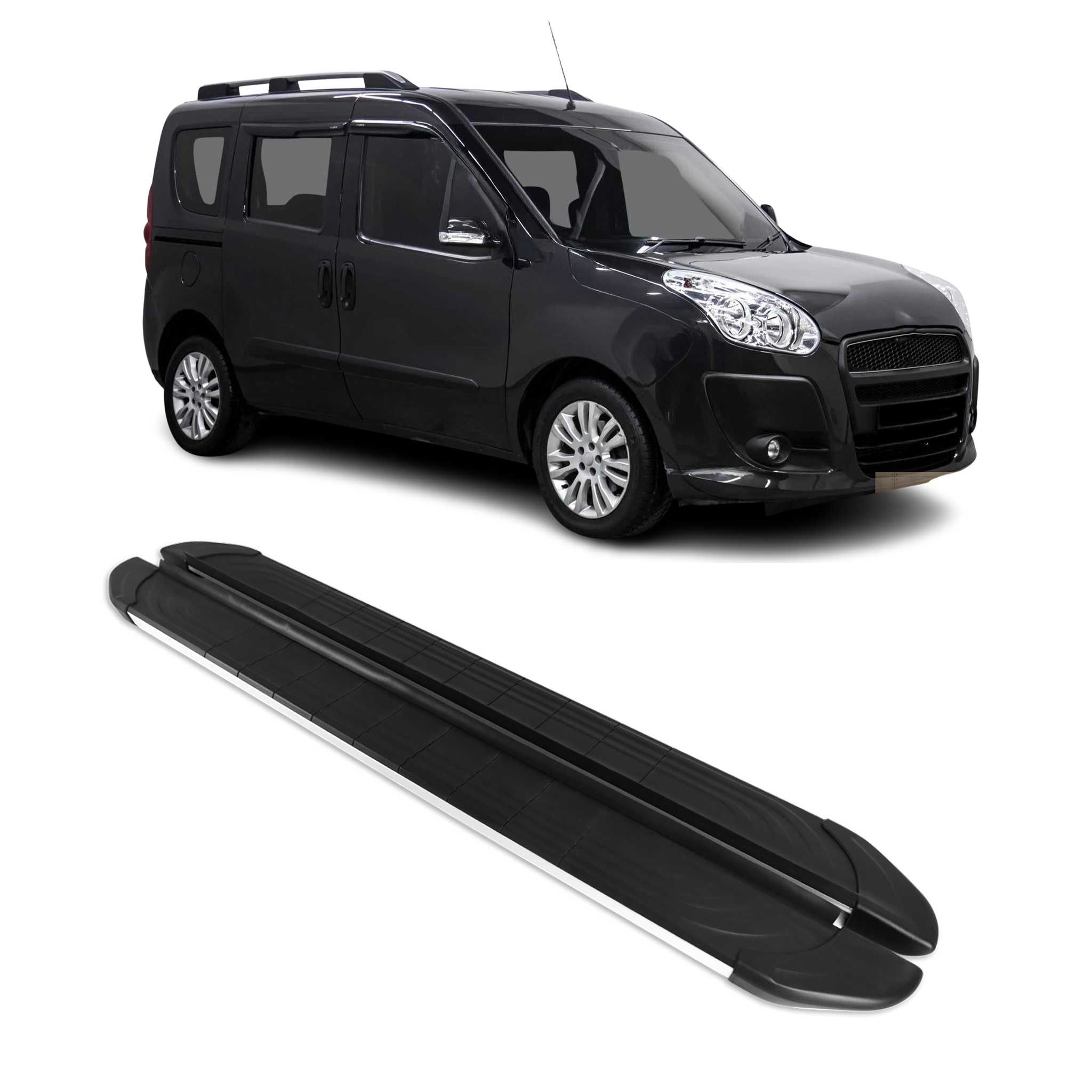 2015-2022 RAM ProMaster City Running Boards Side Steps Silver & Black ...