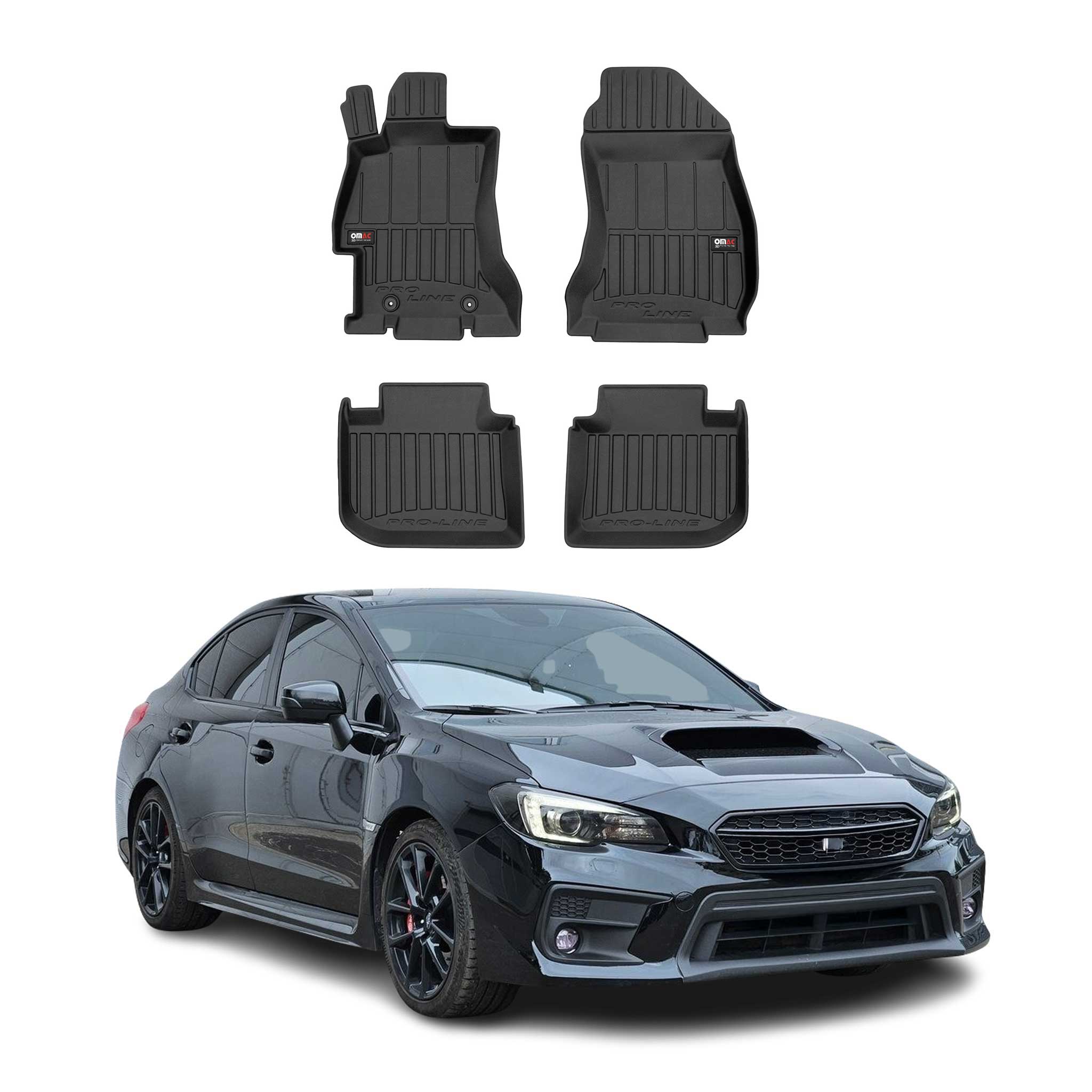 2015-2021 Subaru WRX STI Premium Floor Mats Liners Full Set All Weathe ...