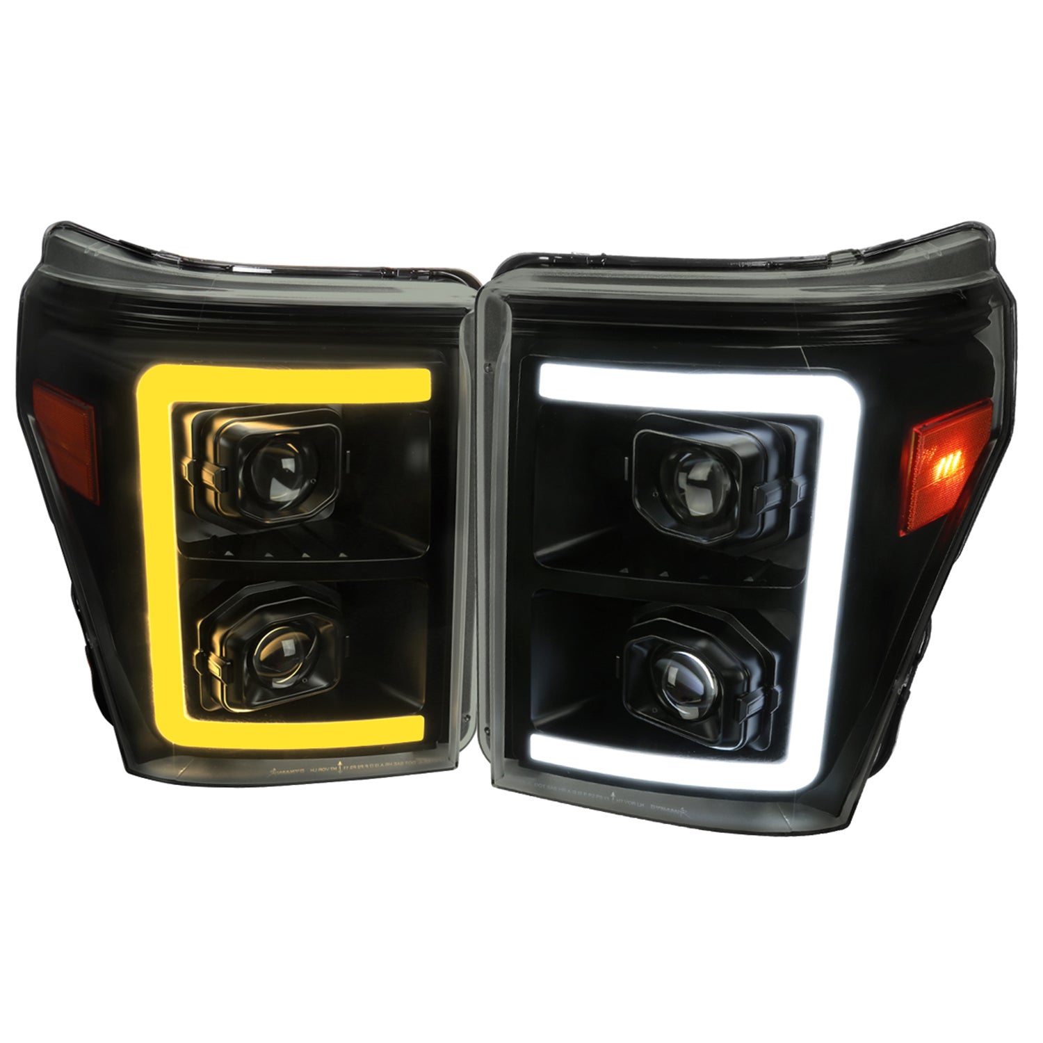 2011-2016 Ford F-250 F-350 F-450 F-550 LED CBar Projector Headlights S ...